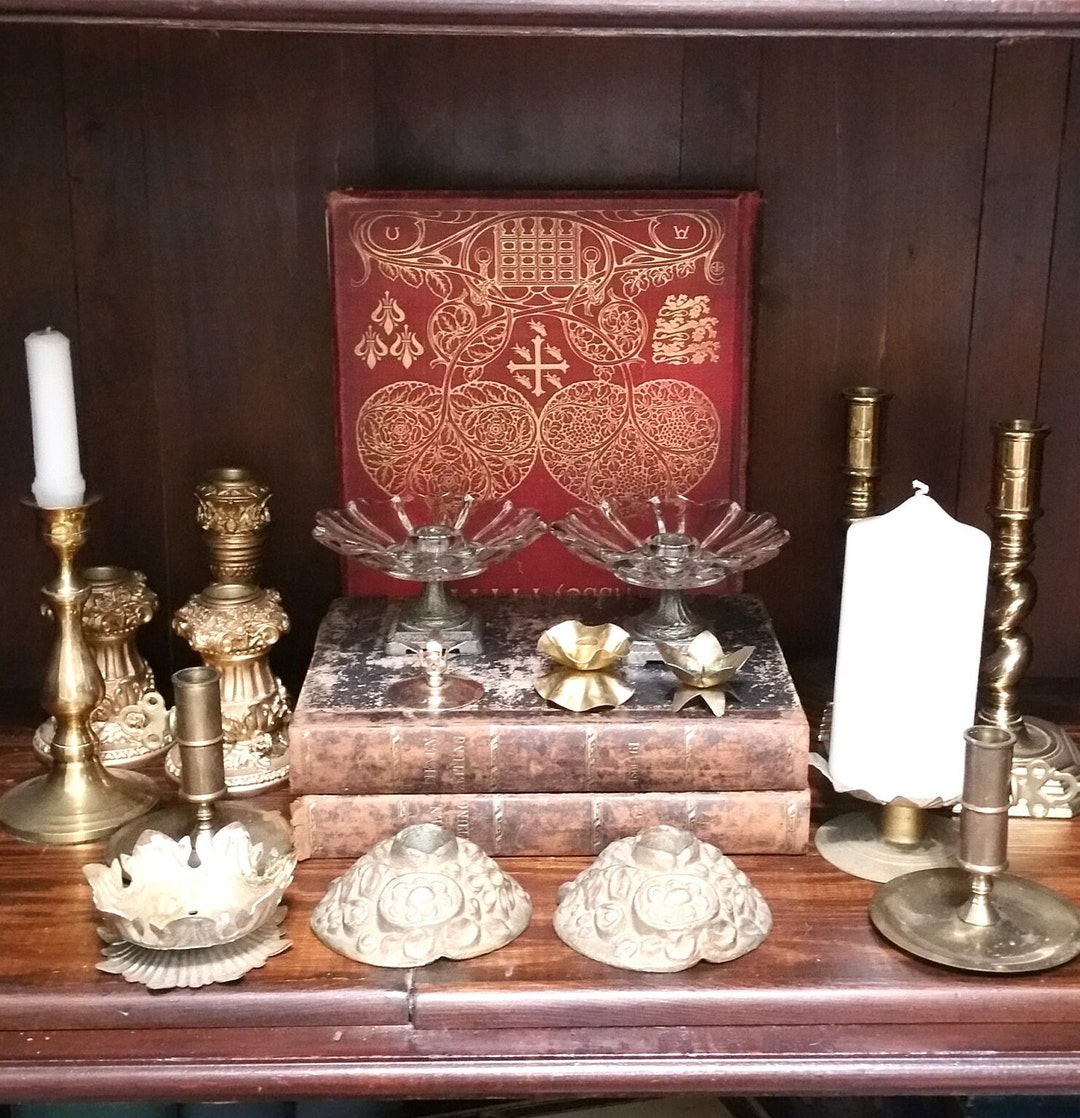 CHOICE Gold Brass Candle Holders Set Pair Vintage Spiral Column ...