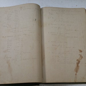 1856 Antique LEDGER Journal Marbled Calligraphy Mercantile General ...