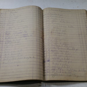 1856 Antique LEDGER Journal Marbled Calligraphy Mercantile General ...