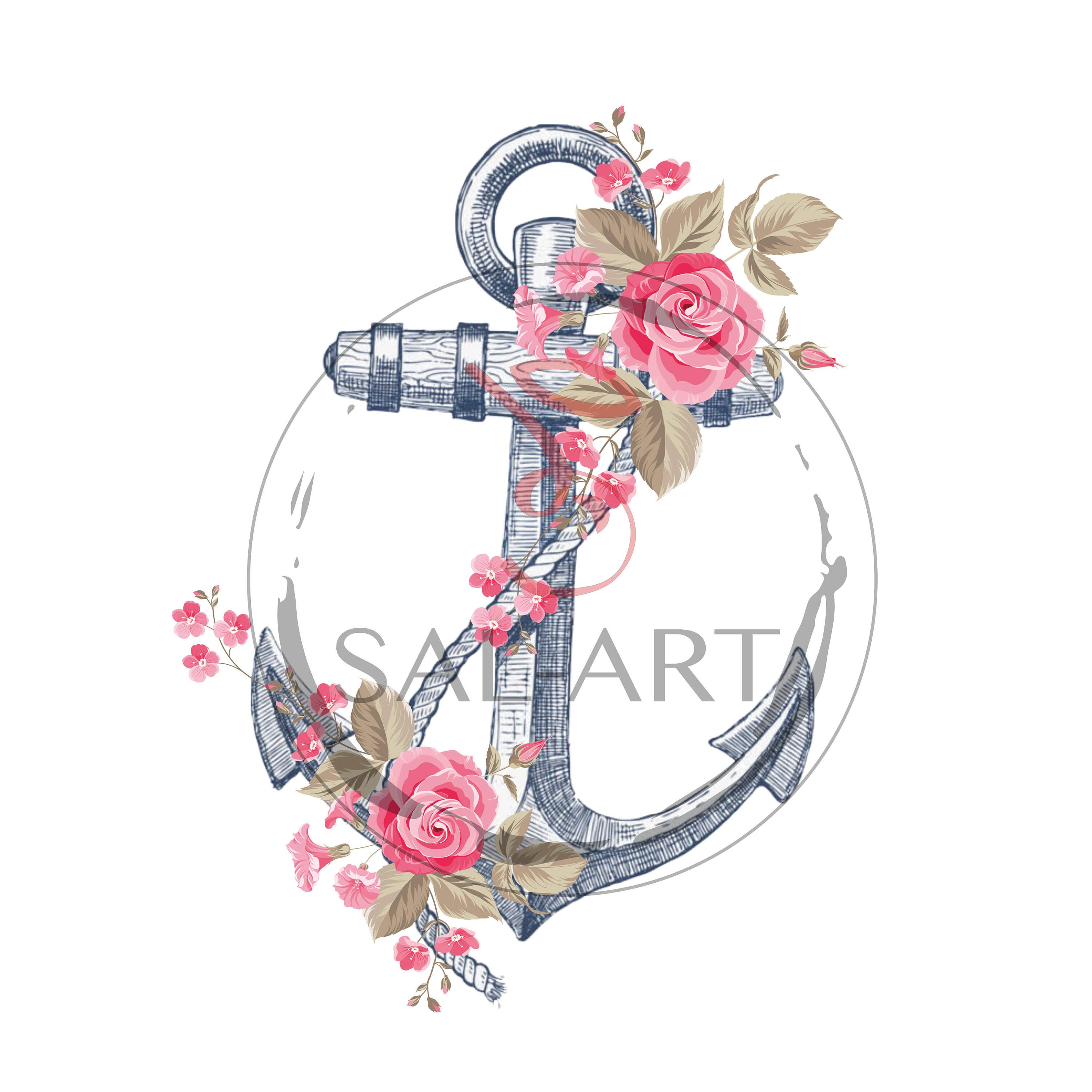 Floral Anchor Wallpaper