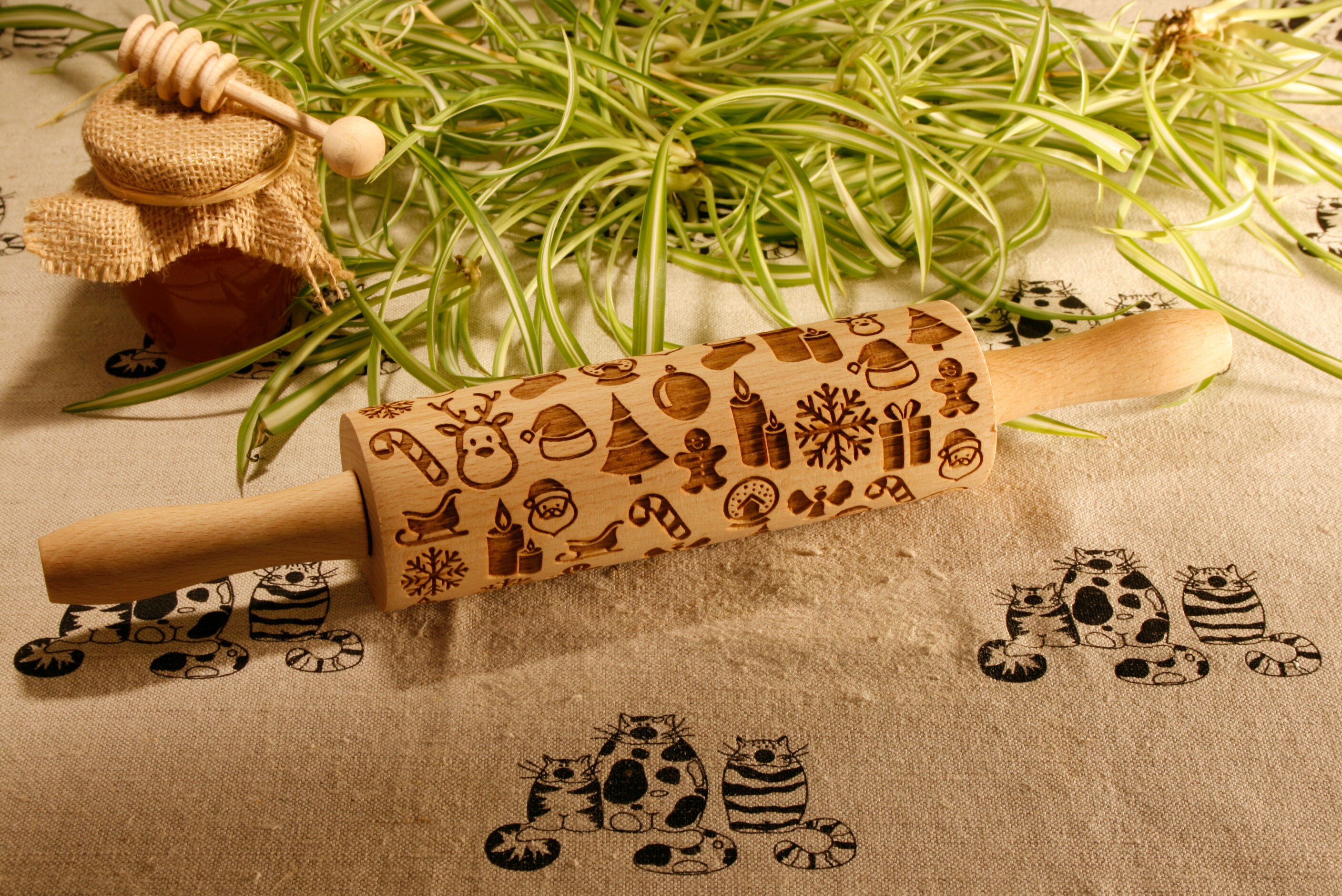 Christmas Pattern Rolling Pin. Christmas Theme Embossing - Etsy