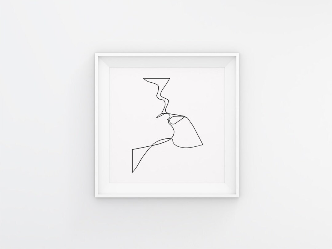 Abstract Kiss Line Art Minimalist Art Line Drawing Love Poster - Etsy