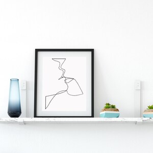 Abstract Kiss Line Art Minimalist Art Line Drawing Love Poster - Etsy