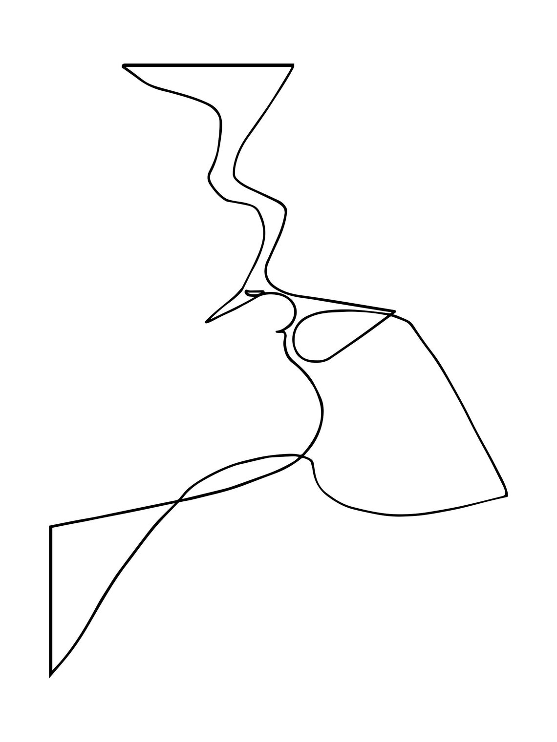 Abstract Kiss Line Art Minimalist Art Line Drawing Love | Etsy