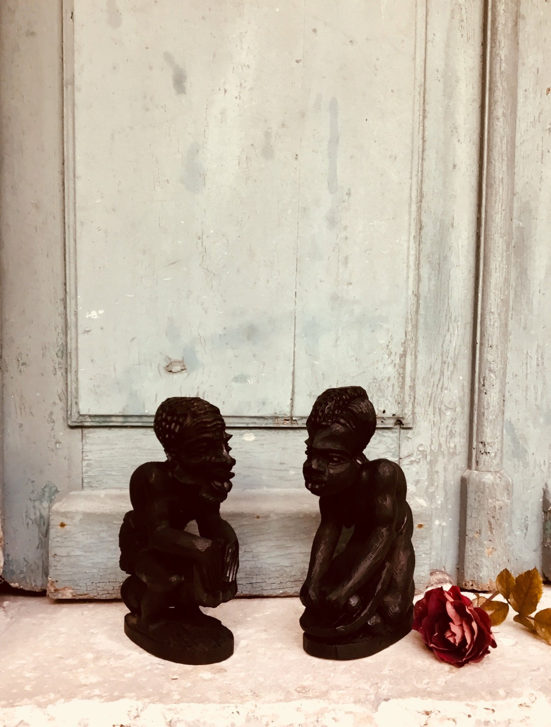 Antique Tribal Art - a Pair of Antique African Tribal Statues - Female ...