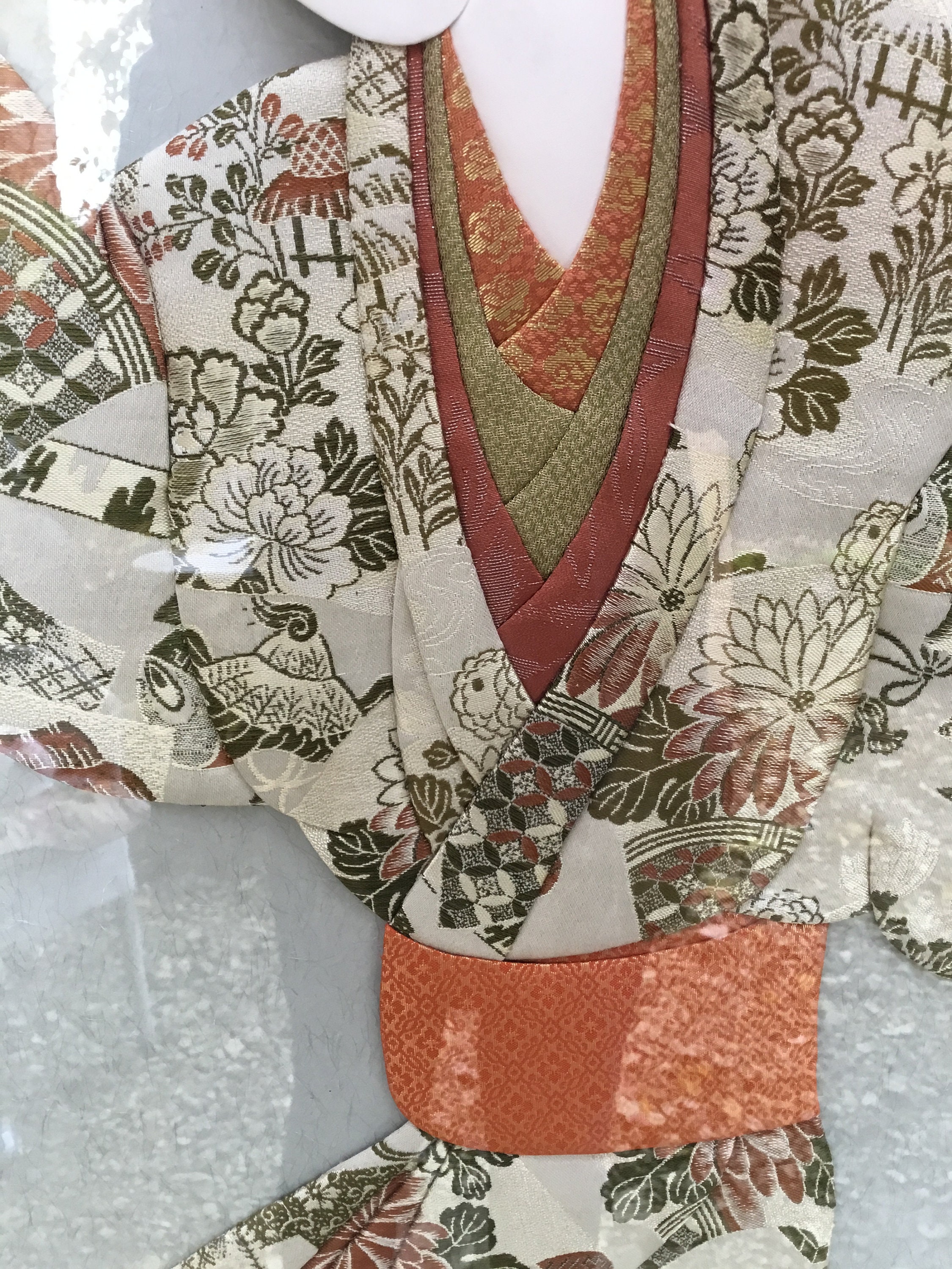A Fantastic Vintage Japanese Oshie Kimono Silk Collage Picture, Hand ...