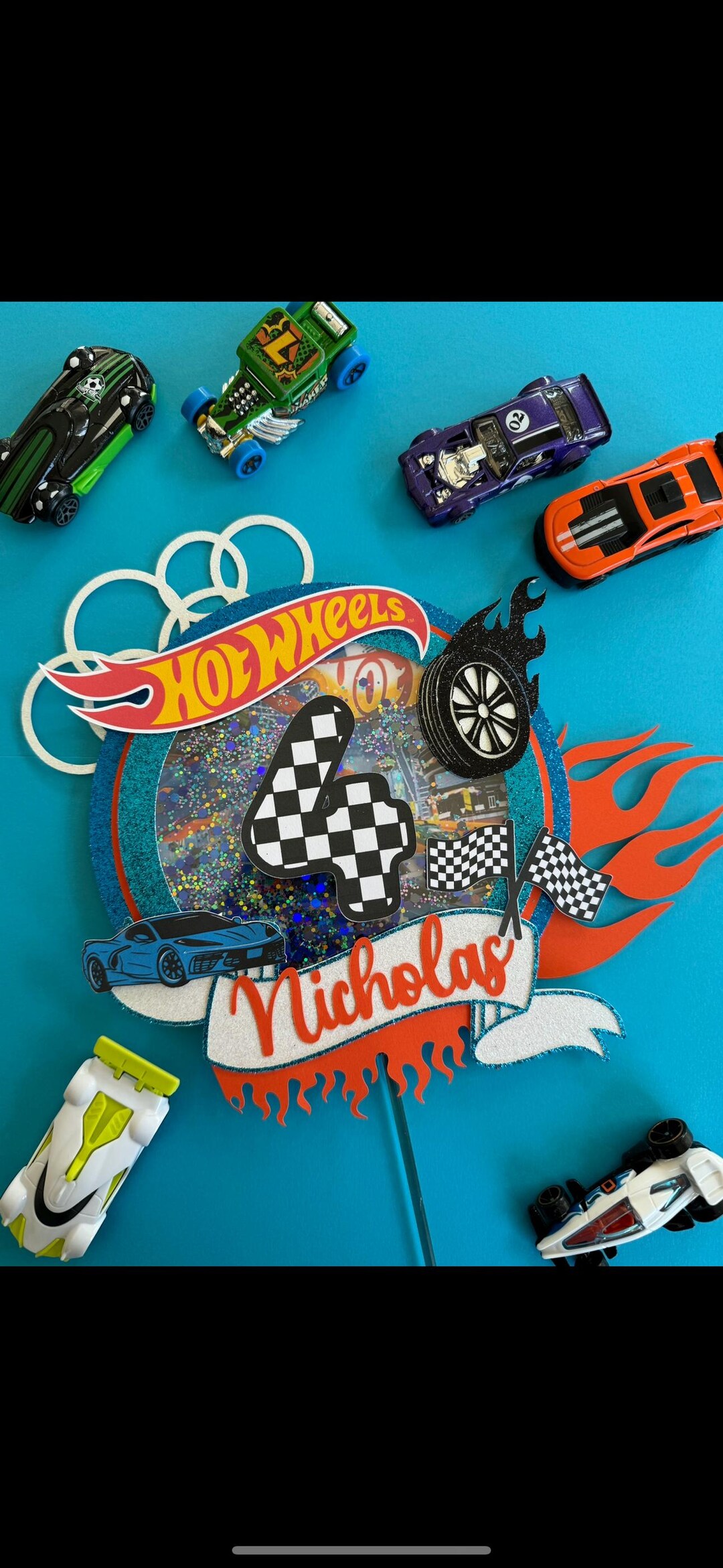 Hot Wheels Inspired Shaker Topper - Etsy