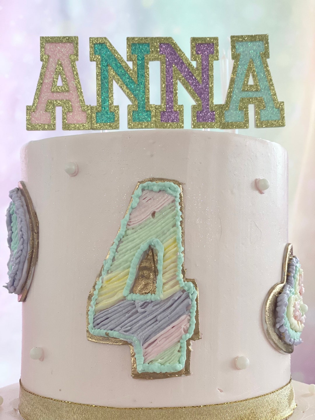 Personalized Stoney Clover Inspired Cake Topper Varsity Letters - Etsy