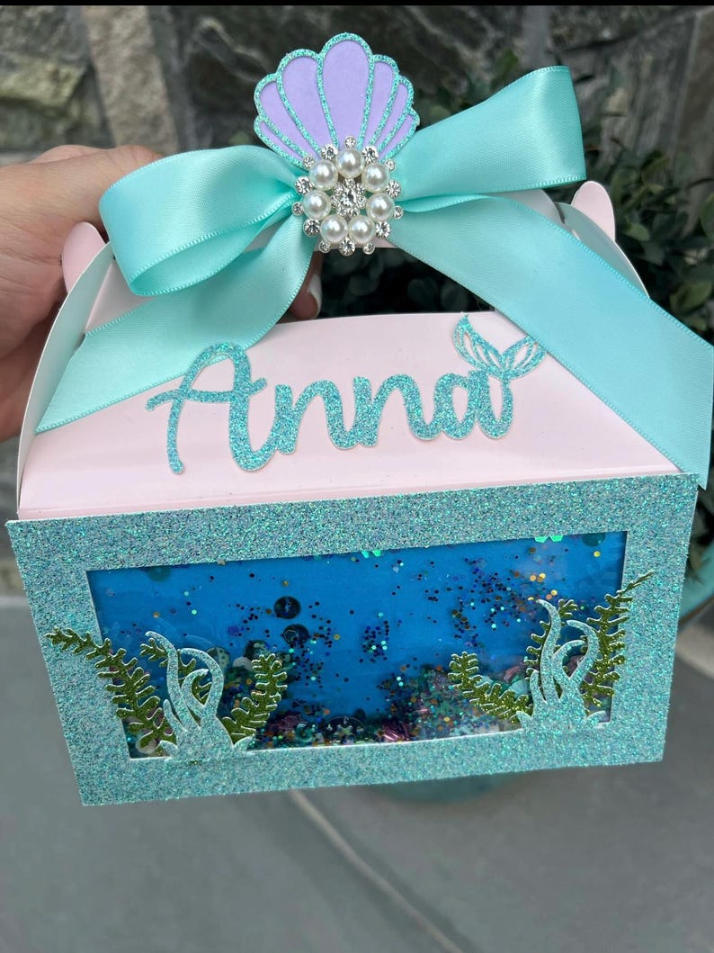 Custom Mermaid Sea Birthday Shaker Gable Boxes - Etsy
