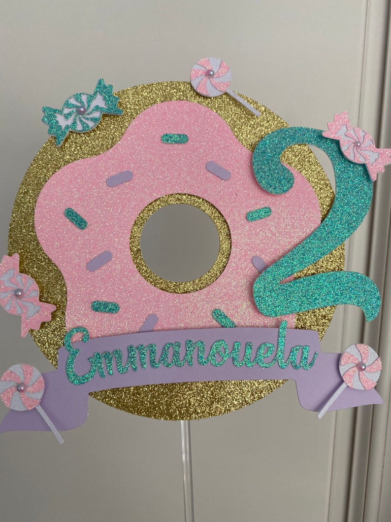 Donut/two Sweet Candy/ Sweets Birthday Theme Cake Topper - Etsy UK