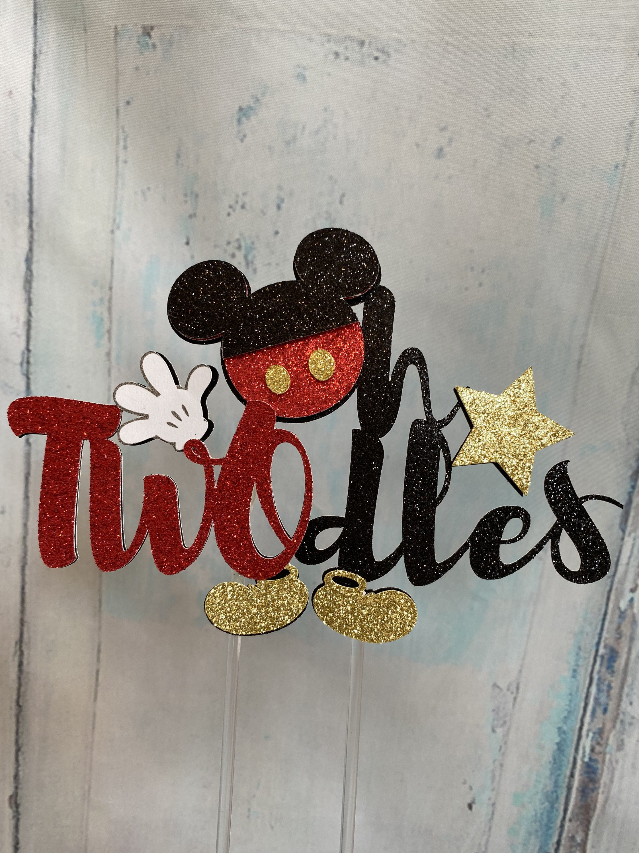Oh Toodles Twodles Mickey Mouse Birthday Cake Topper Gable Boxes ...