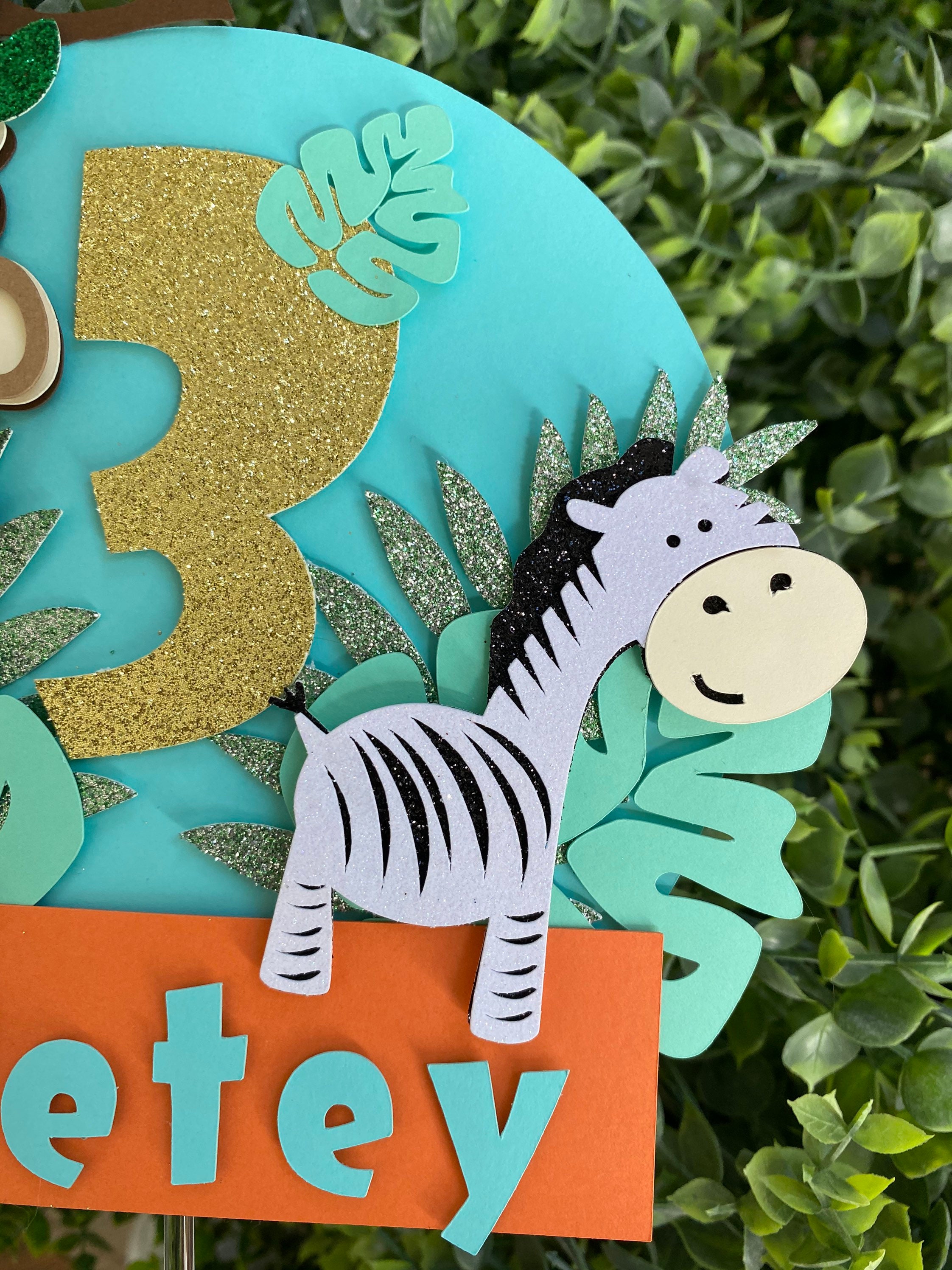 Safari Jungle Wild One Theme Birthday Cake Topper - Etsy