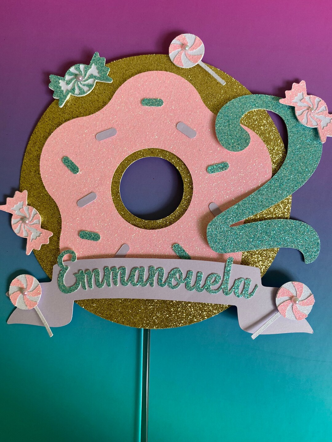 Donut/two Sweet Candy/ Sweets Birthday Theme Cake Topper - Etsy