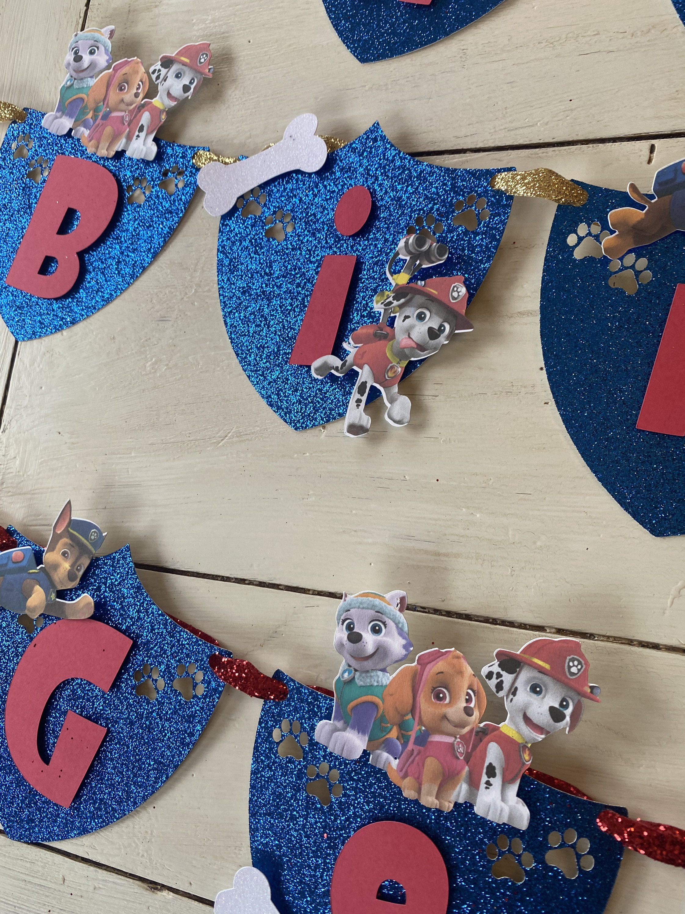 Paw Theme Birthday Name Banner - Etsy