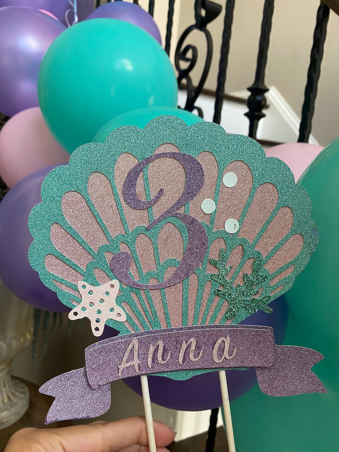 Custom Mermaid Sea Birthday Cake Topper - Etsy