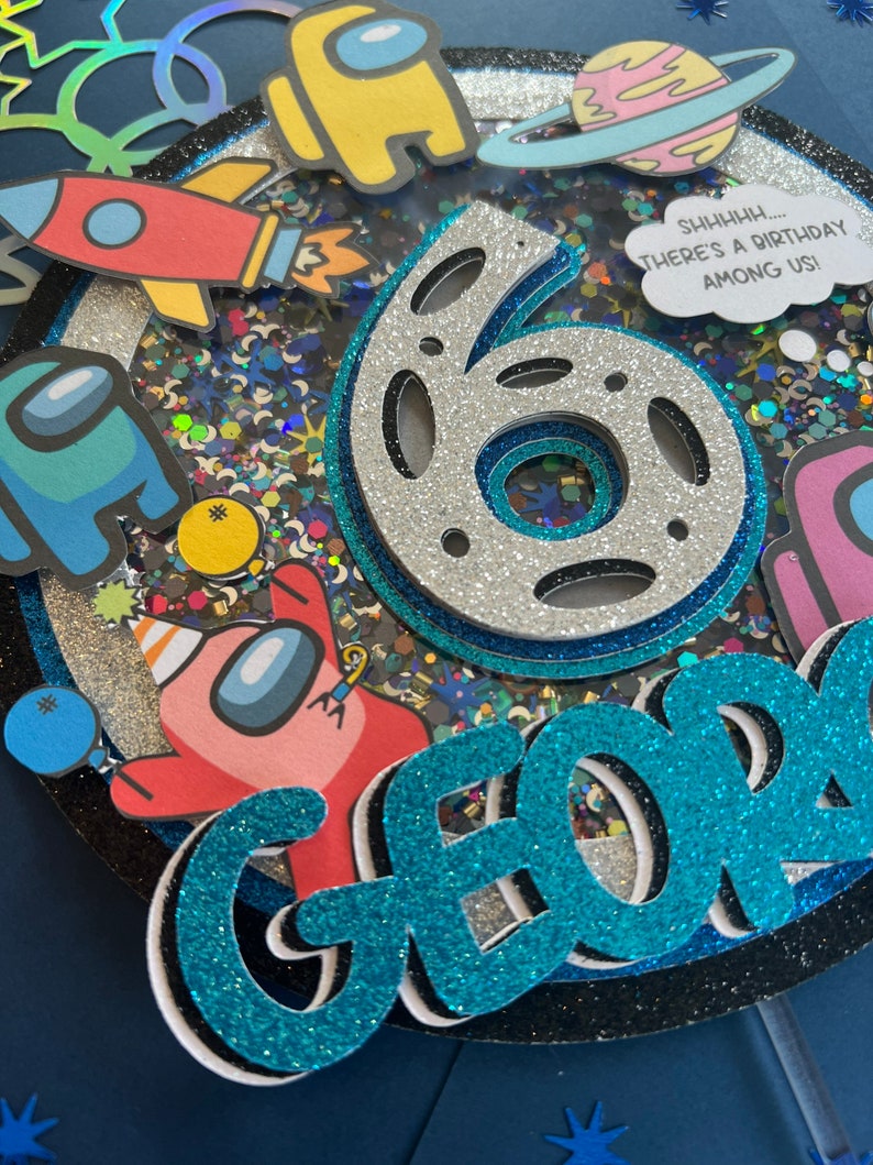 Among Us Theme Cake Topper Shaker Style - Etsy