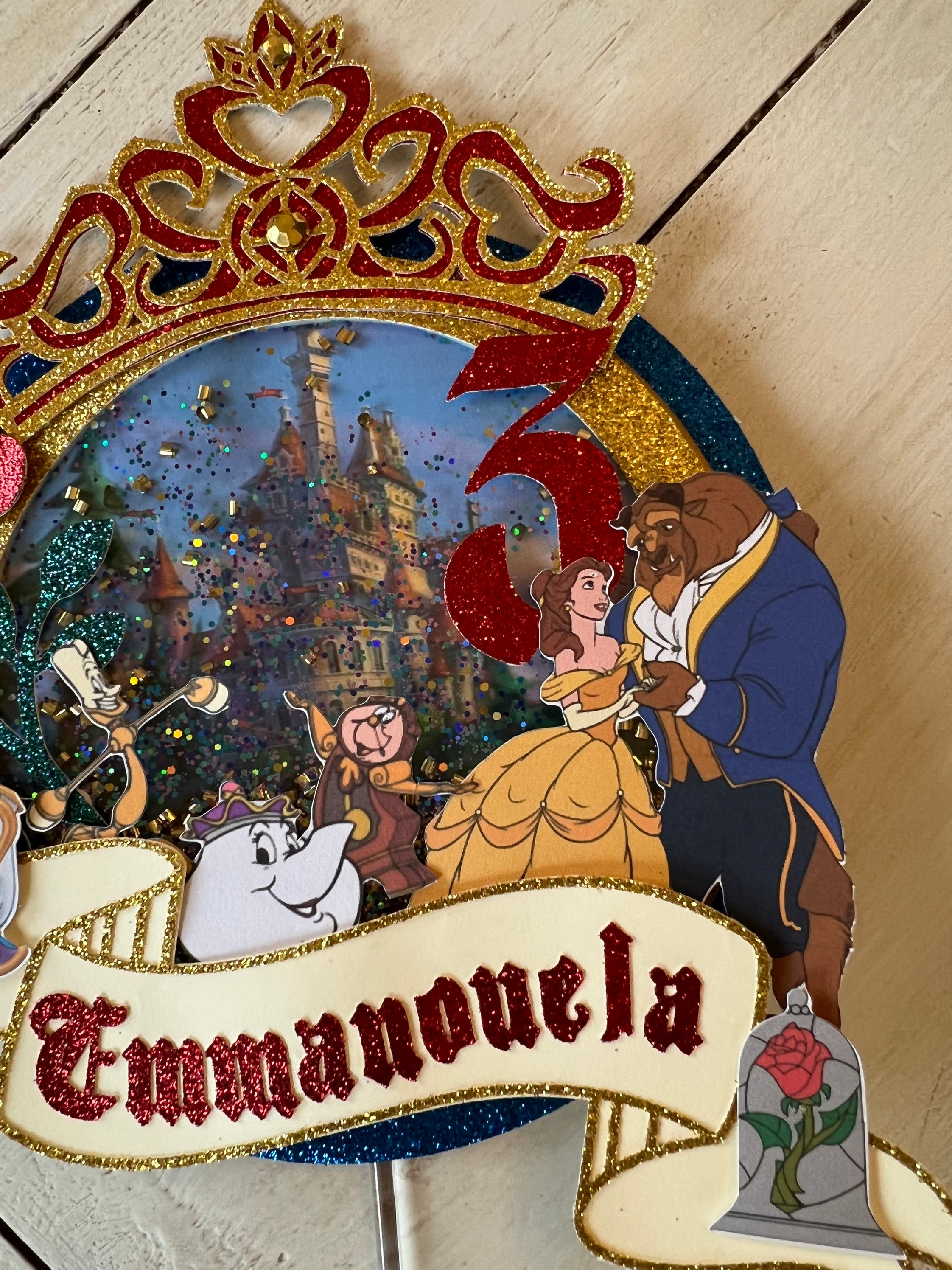 Beauty and the Beast Theme Cake Topper Shaker Style - Etsy