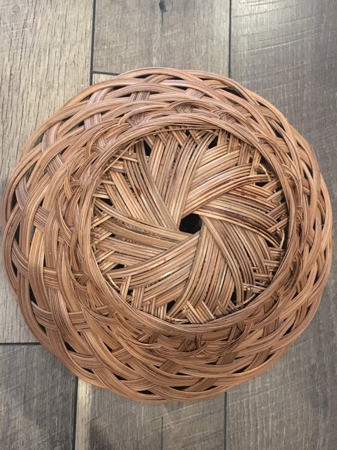 Large Vintage Wicker Rattan Basket Wicker Basket Rattan - Etsy