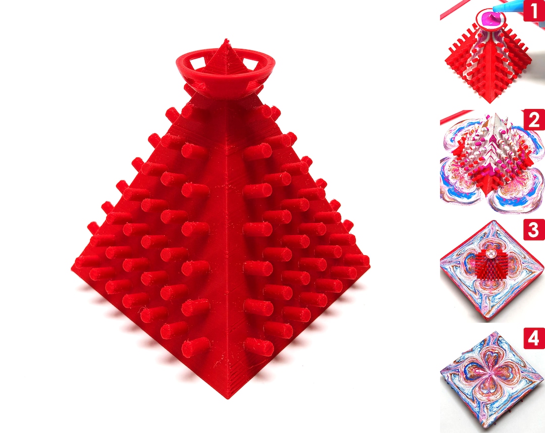 Pharaoh Pyramid - Acrylic Pouring Tool in Pyramid Shape - Red - for ...