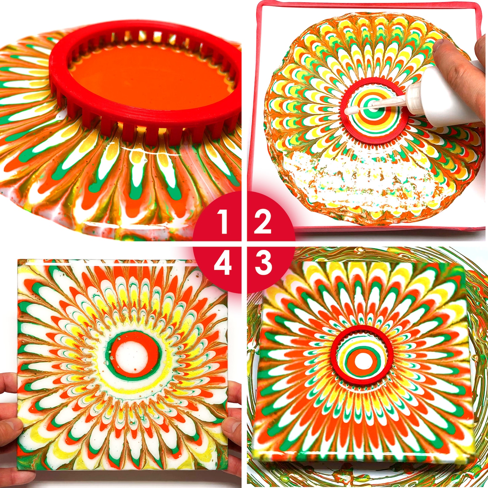 Circle - Acrylic Pouring Tool - for Extraordinary Flower Pattern ...