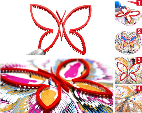 Acrylic Pouring Tool BUTTERFLY Red for Extraordinary - Etsy