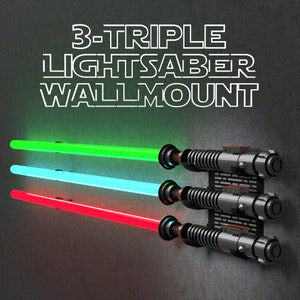 3-triple Lightsaber Wall Mount| 4 Colors and Designs | Suitable for All ...