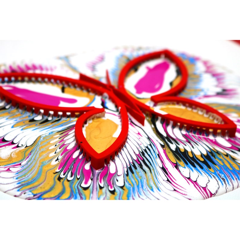 Acrylic Pouring Tool - BUTTERFLY - Red - for Extraordinary Pouring ...