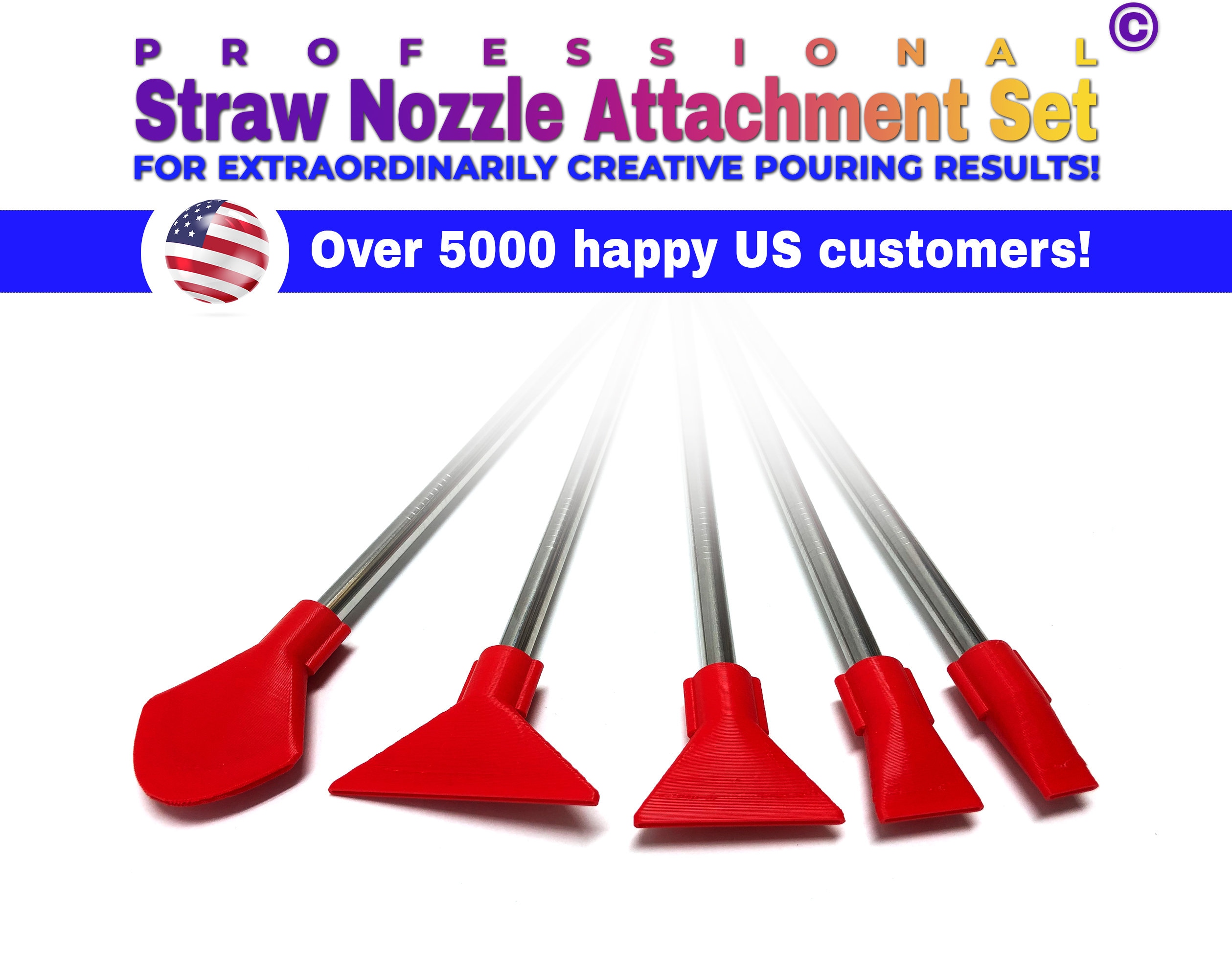 Professional Stainless Steel Straw Blow Nozzles Set of 5 | Suitable for ...
