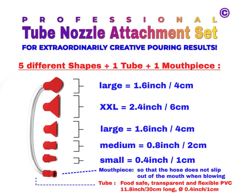 Professional Tube-nozzles Attachment Set of 5 Suitable for - Etsy