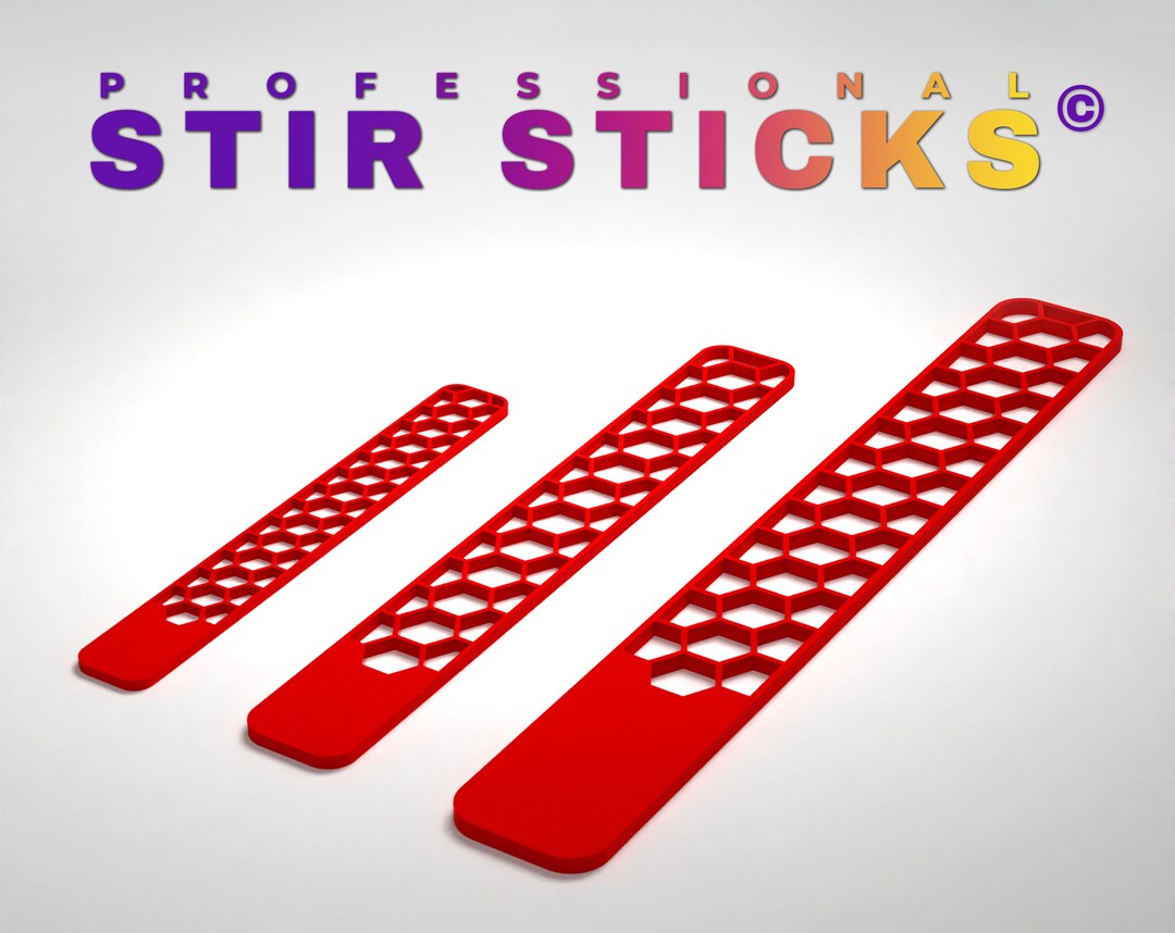 Professional STIR STICKS© - 4.5|6|8 Inches | Set of 4| Easy to Clean ...
