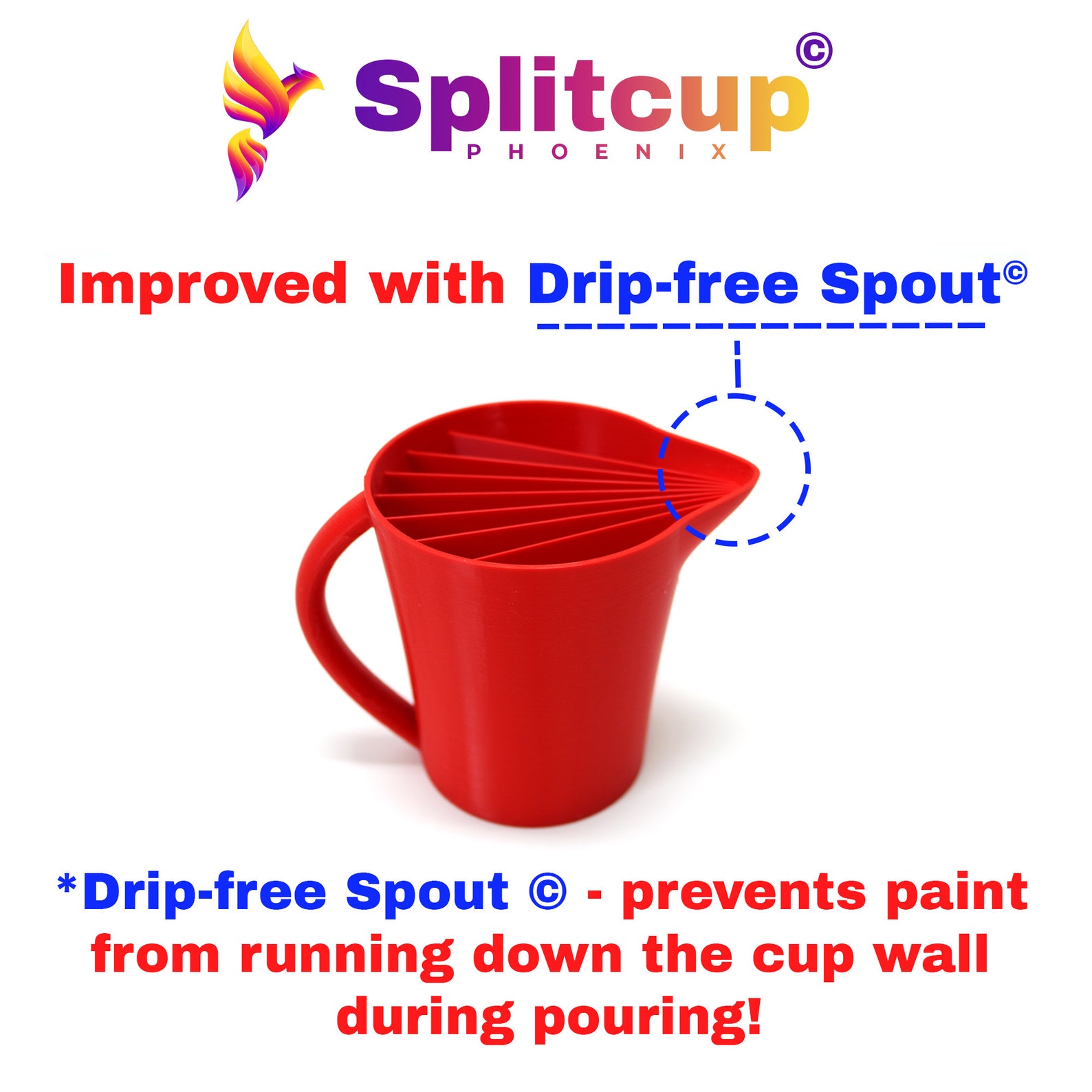 Set of 3 SPLITCUPS PHOENIX© - With Drip-free Spout© | 8.5oz (250ml) | 2 ...
