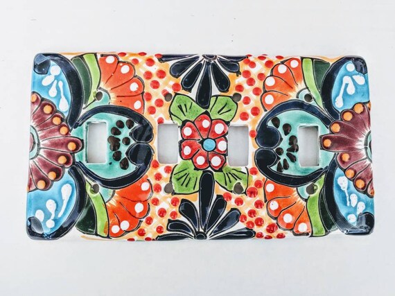 Mexican Talavera 4 Toggle Light Switch Cover Standard Size | Etsy