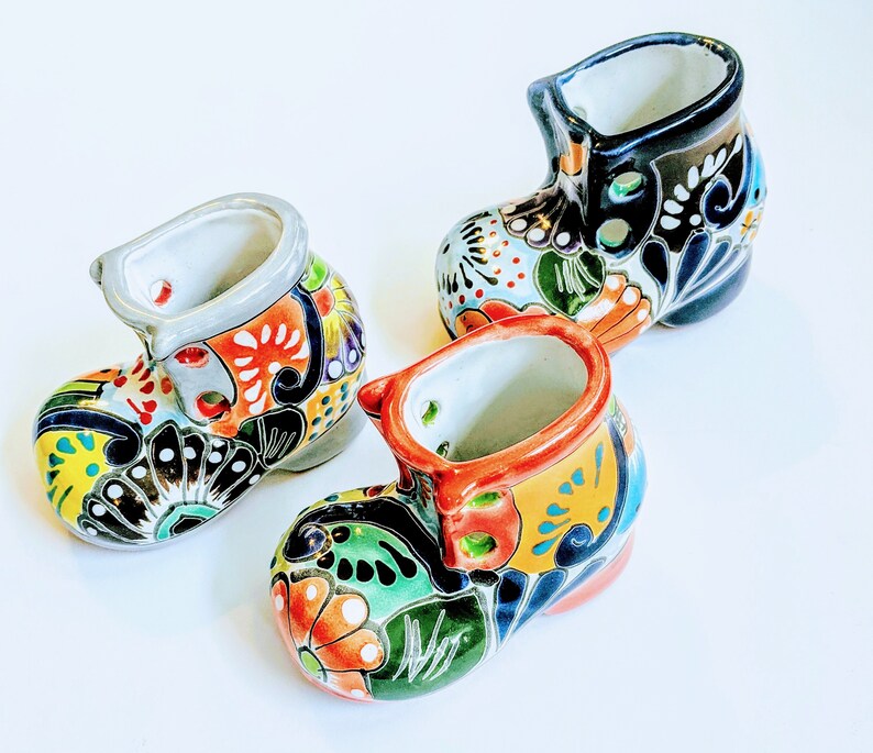 4in Cute Mexican Talavera Boot Planter Pot Perfect for | Etsy