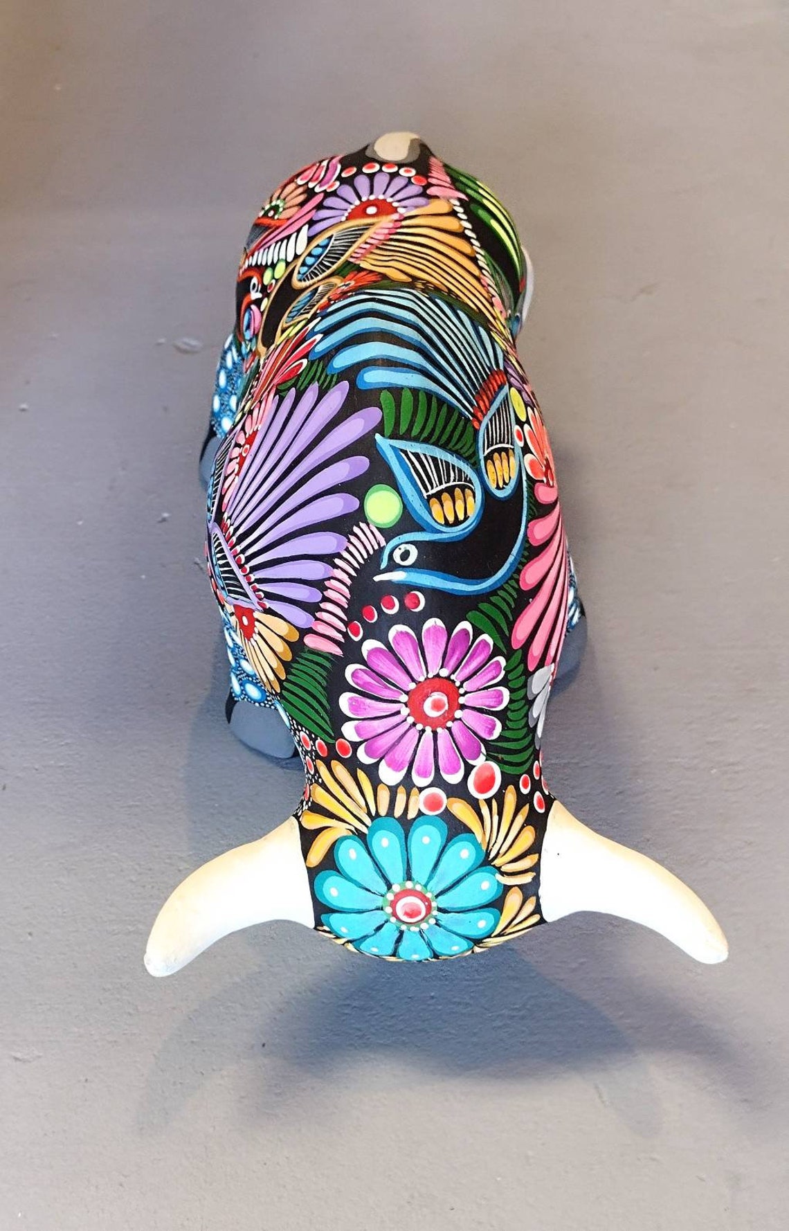 14in. Painted Mexican Alebrije Clay Bull Toro Cow Longhorn for - Etsy