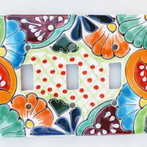 Mexican Talavera 3 Toggle Electrical Light Switch Cover - Etsy