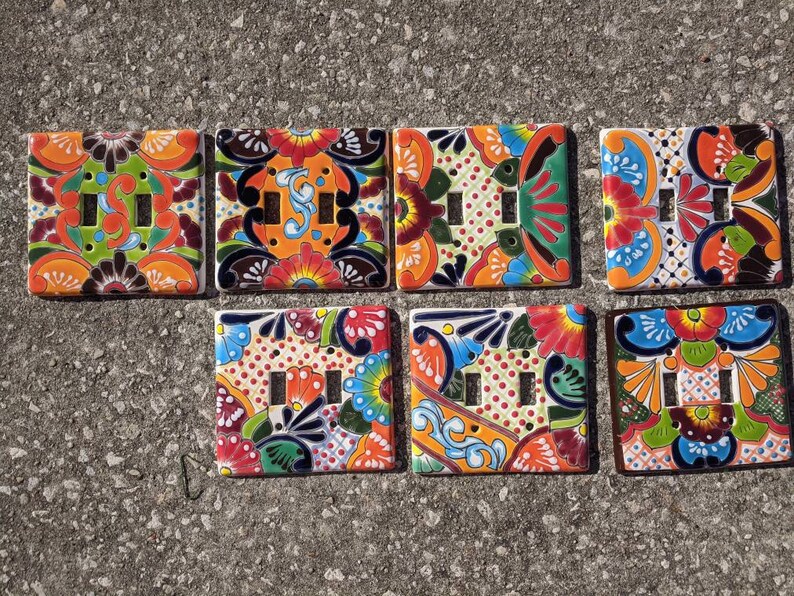 Mexican Talavera Electrical Double Light Switch Cover | Etsy