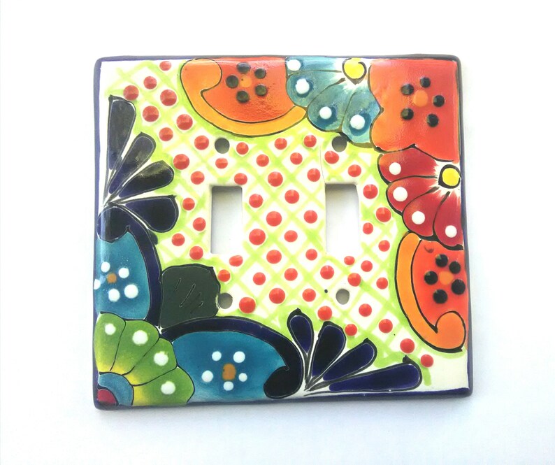 Mexican Talavera Electrical Double Light Switch Cover | Etsy