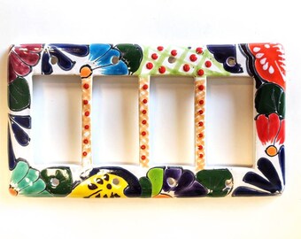 Mexican Talavera 4 Toggle Light Switch Cover Standard Size | Etsy