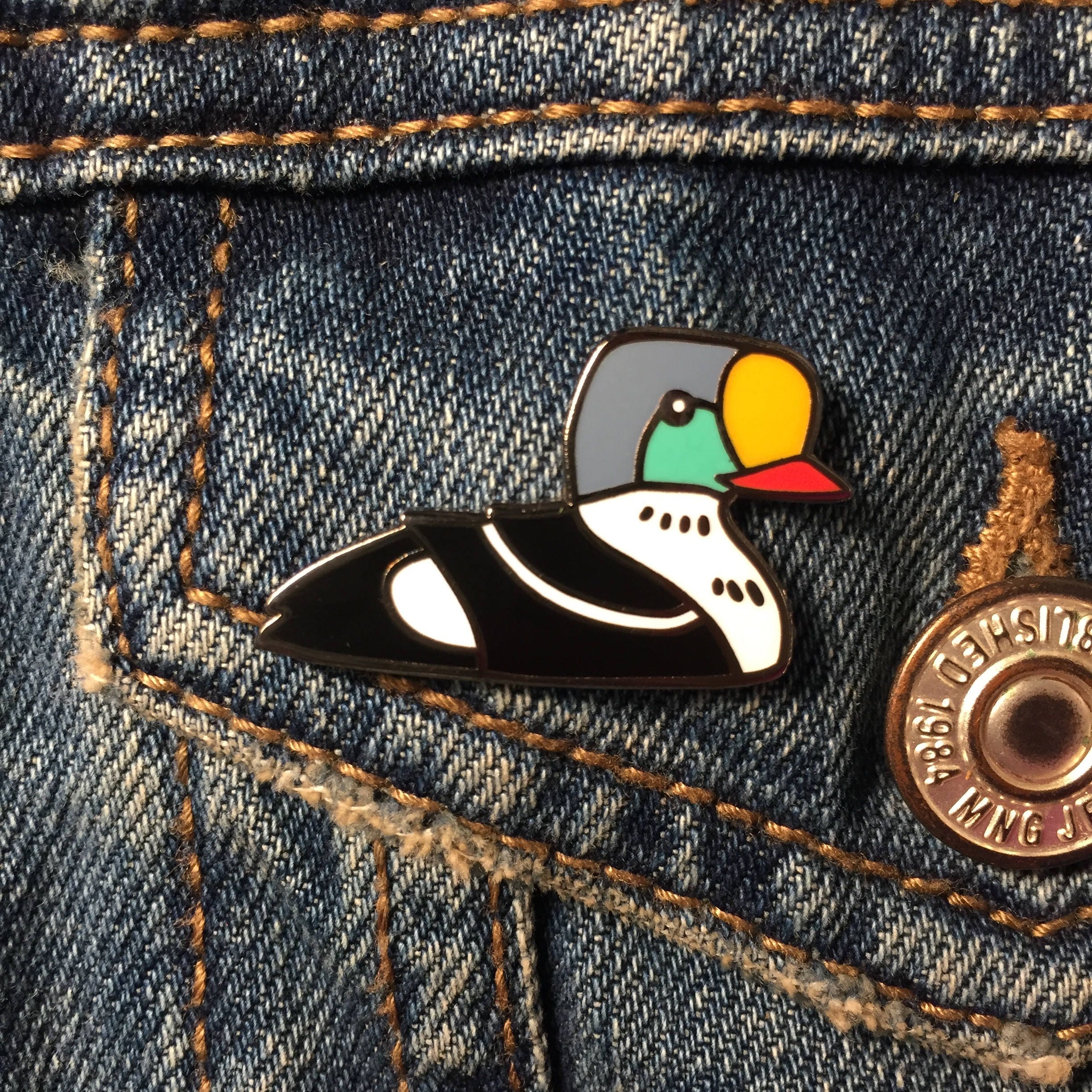 King Eider Duck Enamel Pin - Etsy