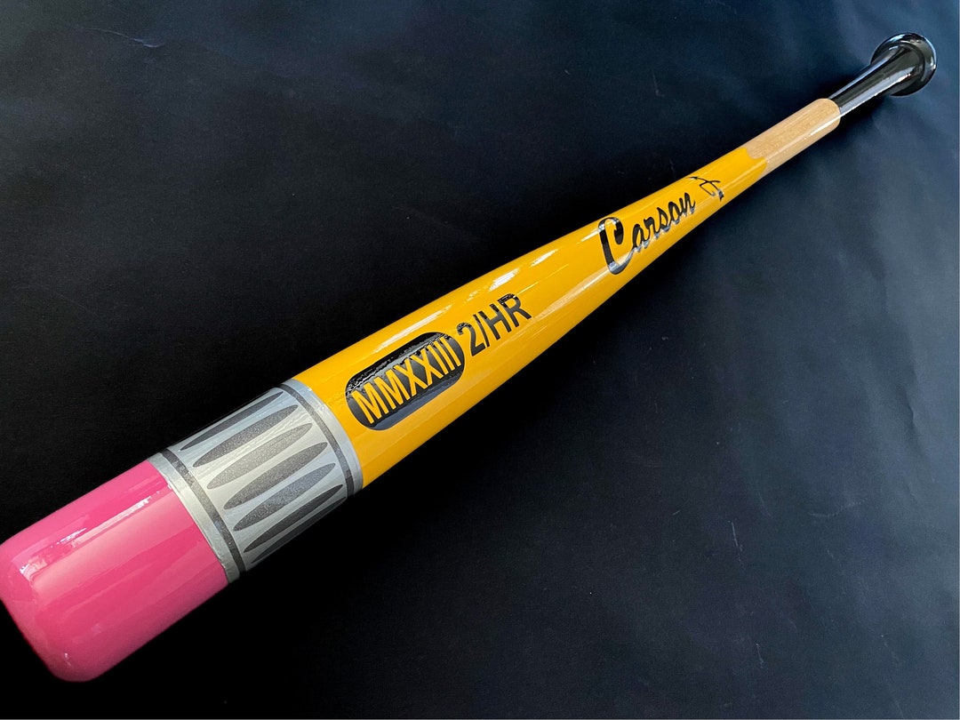 Pencil Design Custom Turned Baseball, Softball Bats With Custom Design ...