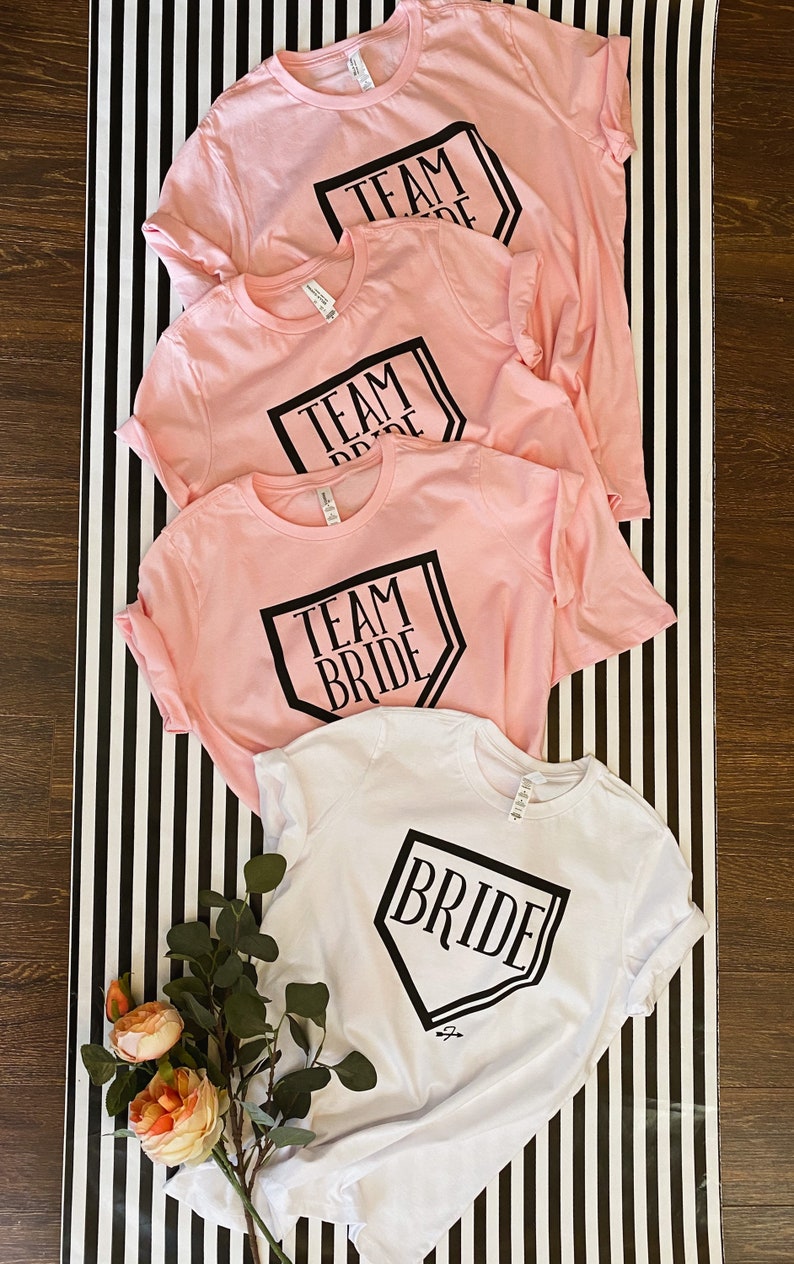 Home Plate Team Bride & Team Groom Tees, With Wedding Date, Options for ...