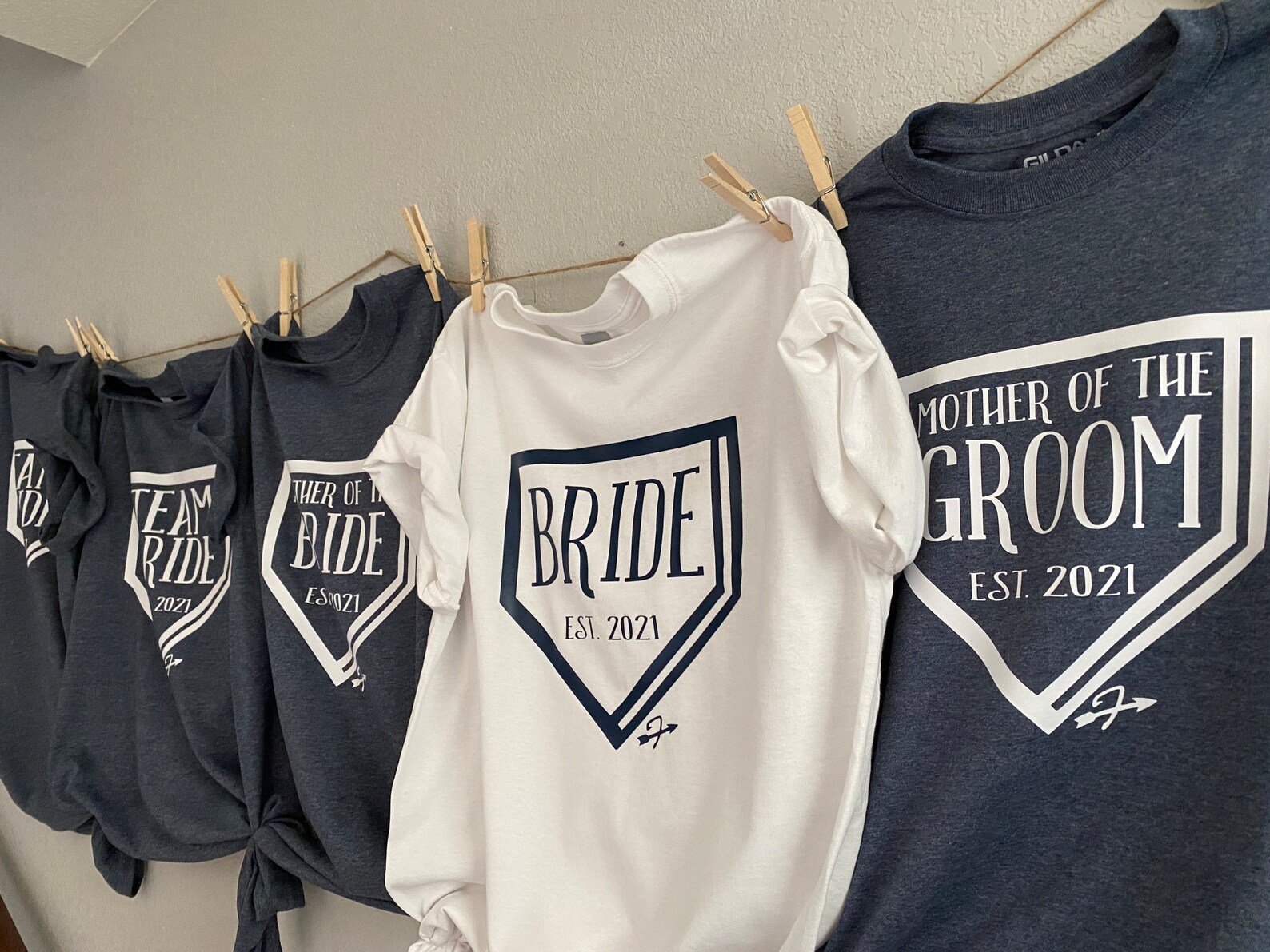 Home Plate Team Bride & Team Groom Tees With Wedding Date - Etsy