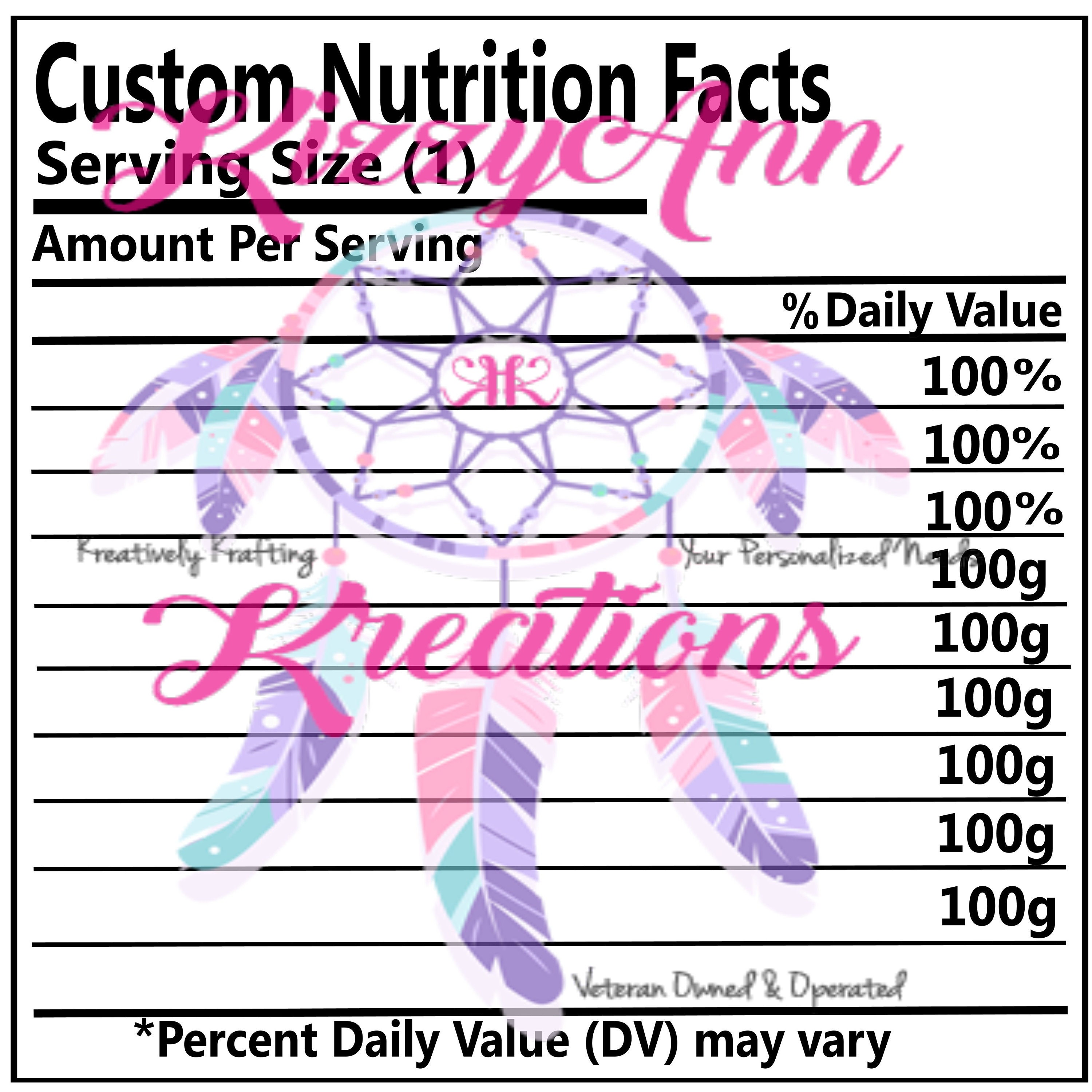 Custom Nutrition Facts, SVG File, Shirts, Holidays, Gifts, Cricut ...