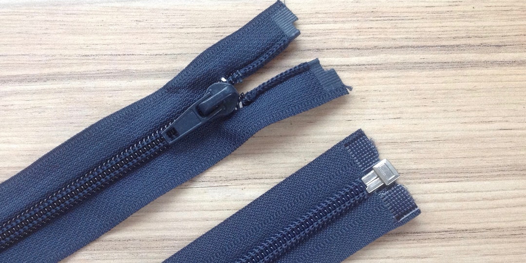 Navy Blue Zip- Open Ended Nylon - No 5 Weight- Quality Open End Zip ...