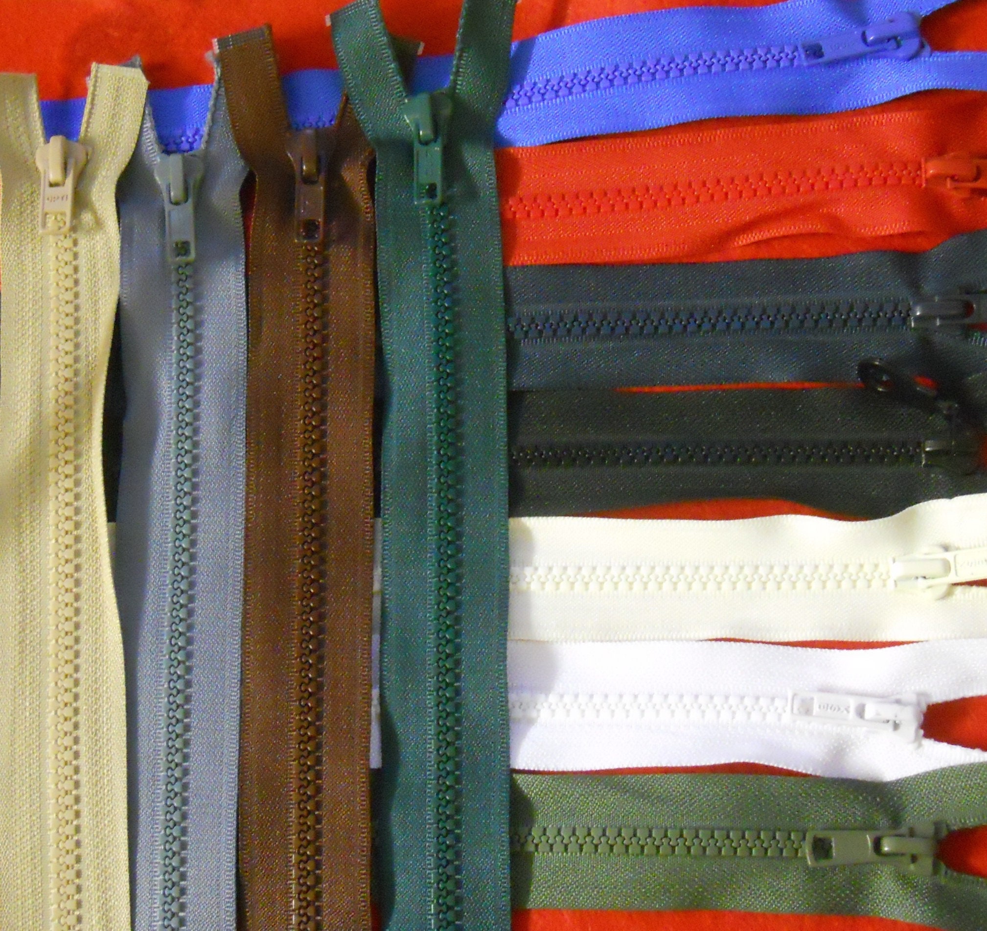 Lots of Colours & Lengths of CHUNKY PLASTIC ZIPS - Etsy UK