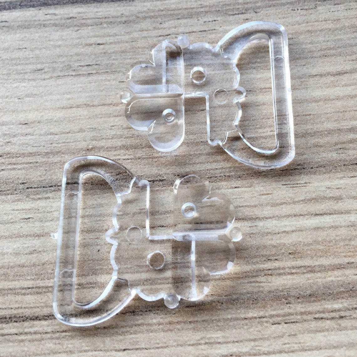 CLEAR PLASTIC BIKINI Fasteners X 4 Pack 8 Sides - Etsy UK