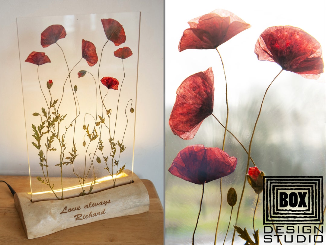 Birthday Gifts for Her Poppies Table Lamp Gift for Mom Personalized ...