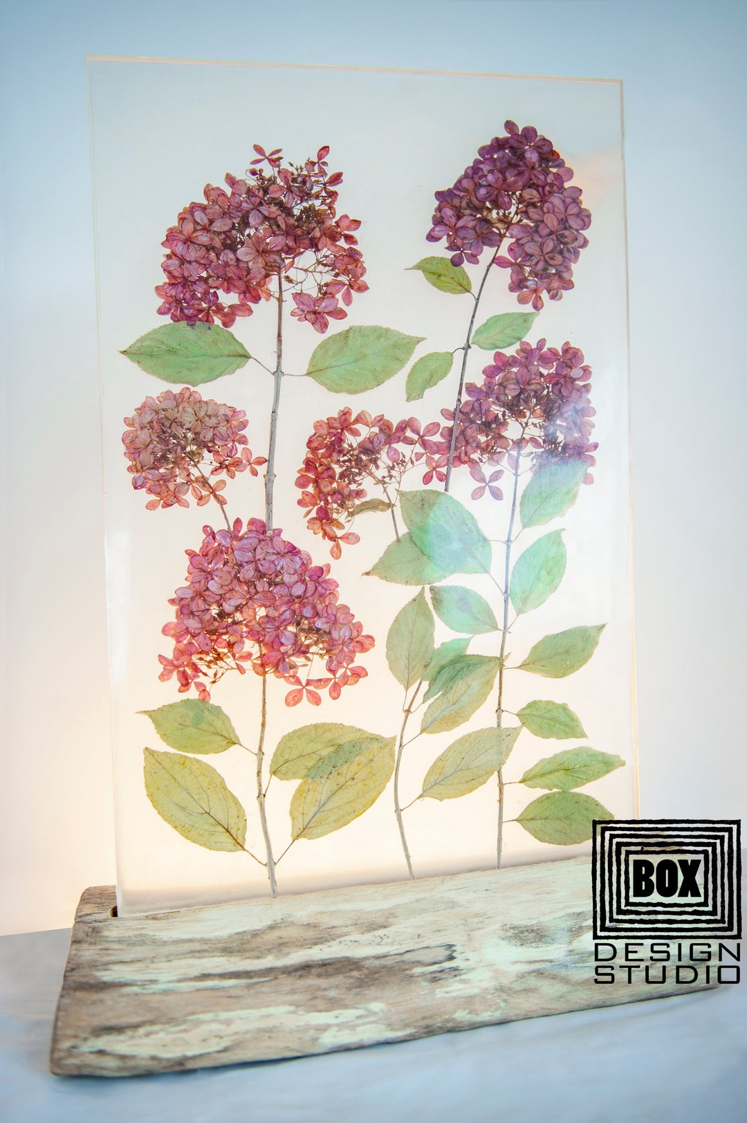 Real Hydrangea Art Lamp Dried Flowers Lamp Epoxy Resin Table Lamp Eco ...