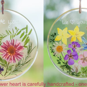 Grief Memorial Gift Personalized Flower Heart Token, Sympathy Gift Loss ...