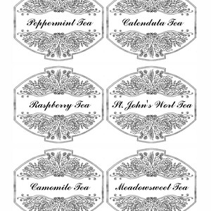 Tea Labels Editable Printable PDF DOCX Labels for Tea Containers, Gift ...